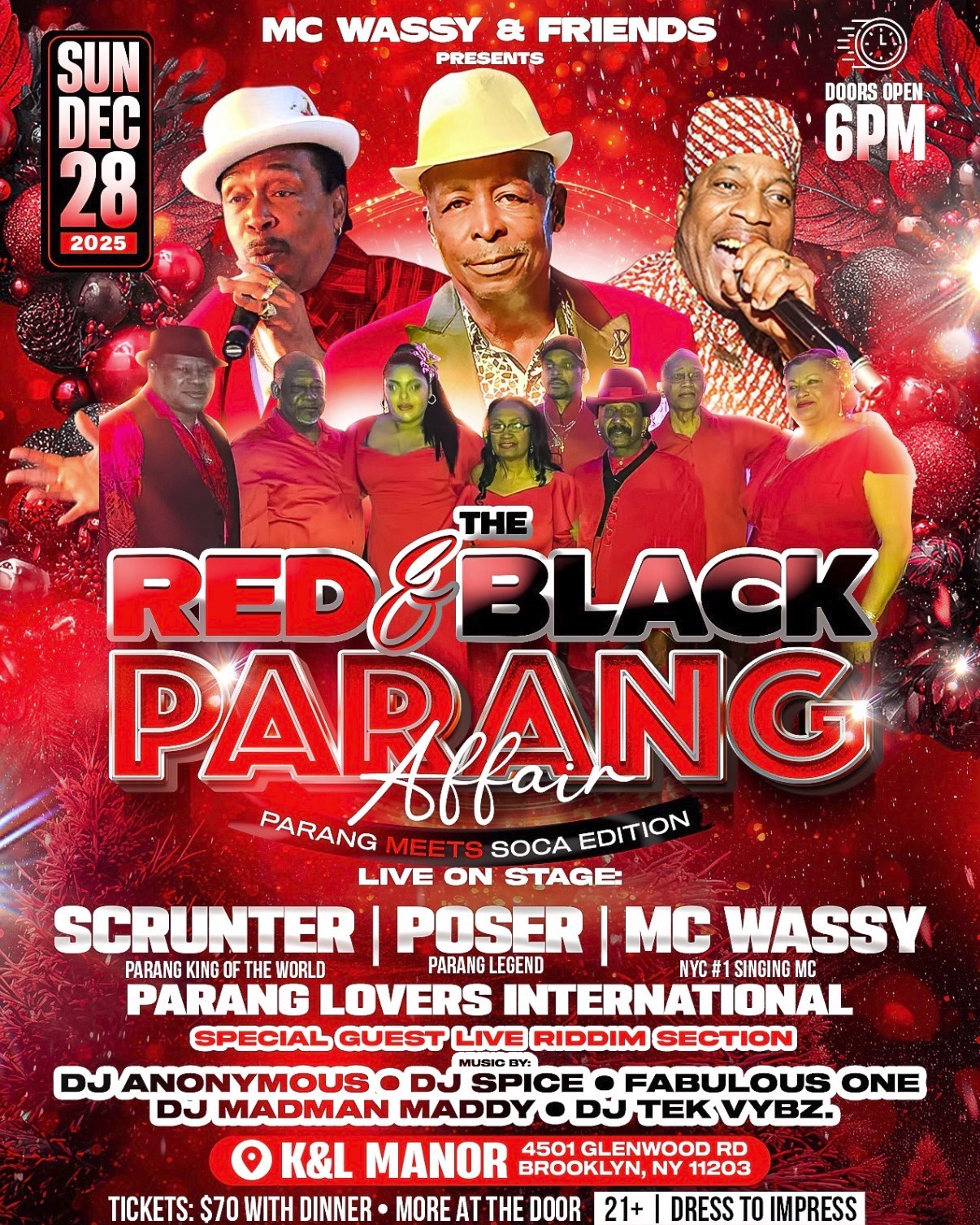 Red & Black Parang Affair with Scrunter and Friends